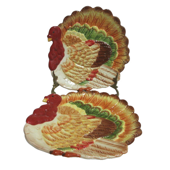 Pier 1 | Dining | Vtg Pier Turkey Salad Plate Fall Farmhouse Decor Hand ...